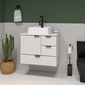 Gabinete New Albi 600 com Cuba Branca em Duratec